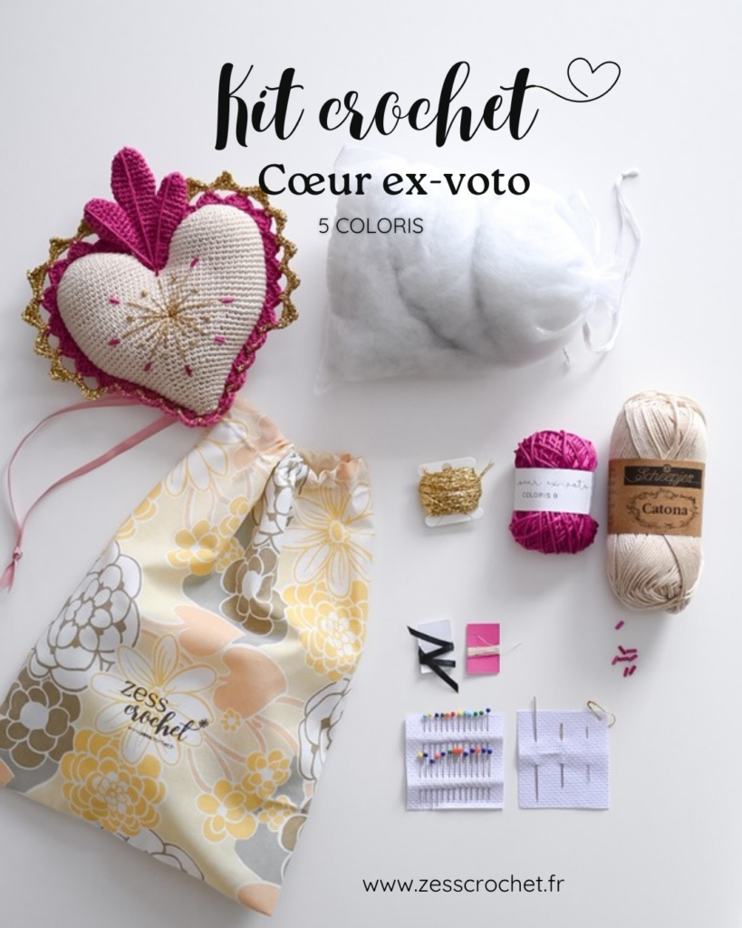 Kit crochet complet : Réalisez un cœur déco unique en DIY ! - Zess.fr ...